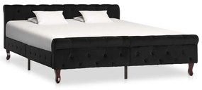 Petromila Rám postele černý samet 160 x 200 cm
