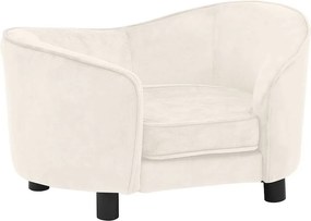 Pohovka pro psy krémová 69 x 49 x 40 cm plyš 171025