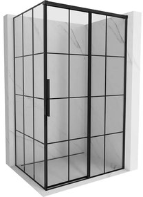 Mexen Rox sprchový kout posuvný pravý 155 x 70 cm, černá mřížka, černý - 8C2-155-070-70-77-P