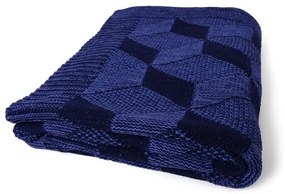 Tmavě modrá bavlněná deka Homemania Decor Clen, 130 x 170 cm