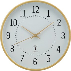 XXXLutz RÁDIEM ŘÍZENÉ HODINY přírodní barvy, bílá 31,7 cm Ambia Home - Nástěnné hodiny - 0090070112