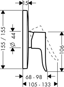 Hansgrohe Metris New, sprchová baterie pod omítku, chromová, 31456000