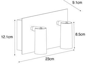 Moderní venkovní nástěnná lampa černá vč. LED 2-světlo IP54 - Simon