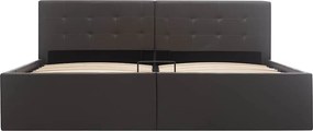 Rám postele s úložným prostorem šedý umělá kůže 160 x 200 cm 285526