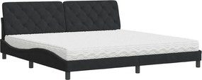 Postel s matrací černá 200 x 200 cm samet 3208678