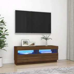 Fionshop 263595563 Tv skříňka s Led osvětlením hnědý dub 100 x 35 x 40 cm