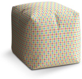 Sablio Taburet Cube Veselé barevné puntíky: 40x40x40 cm