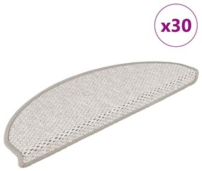 Samolepicí rohože na schody Sisal-Look 30 ks 65x21x4 cm Platina 3365870