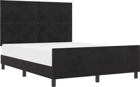Postel s boxspringem s čelo Černá 140 x 200 cm samet 3345013