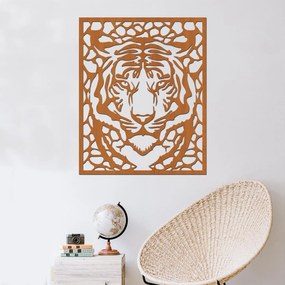 dřevo života Dřevěná dekorace na zeď TIGER Zvolte rozměr (cm): 40x39, Zvolte barvu dekoru: Třešeň