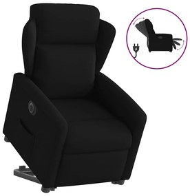 Elektrické zvedací polohovací křeslo černé textil 3303156