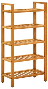 Botník s 5 policemi 50 x 27 x 100 cm masivní dubové dřevo 331747