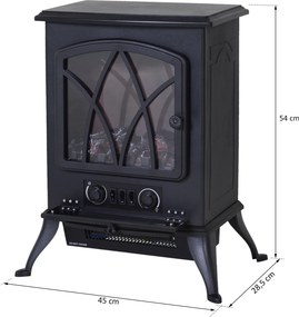 HOMCOM Elektrokamin Krb Krbová kamna Elektrický nástěnný krb (Model6)