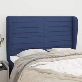 Čelo postele typu ušák modré 147x23x118/128 cm textil 3118100