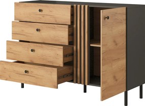 DECO | komoda D4S | 138 cm | kraft zlatý/antracit | VÝPRODEJ Z PRODEJNY