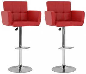 Barové židle 2 ks umělá kůže / kov Dekorhome Červená