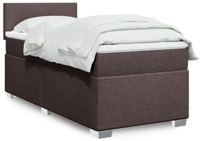 Box spring postel s matrací tmavě hnědá 100 x 200 cm textil 3285795