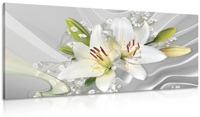 Obraz bílá lilie na zajímavém pozadí - 120x60 cm