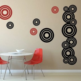 WALLVINIL Samolepky na zeď - Circles set Barva: Červená, Velikost: pruh 230x58 cm
