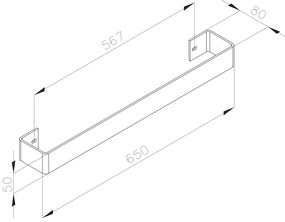 Sapho, COLONNA držák ručníků 602x74mm, leštěná nerez, IRPA18