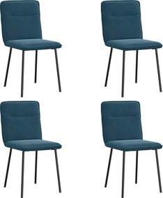 Jídelní židle 4 ks modré samet 3315319