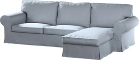 Potah na pohovku IKEA Ektorp 2-místná s lenoškou barva modrá látka pletený vzor