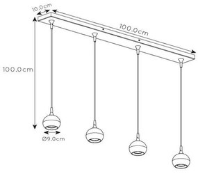 Lucide 09434/04/31 - Lustr na lanku FAVORI 4xGU10/5W/230V bílá