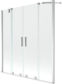 Mexen Velar Duo, 2-křídlová posuvná vanová zástěna 150 x 150 cm, 8mm čiré sklo, chromový profil, 896-150-000-02-01