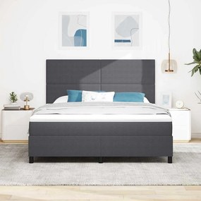 Postel s boxspringem s čelo Tmavě šedá a bílá 180 x 200 cm 3337568