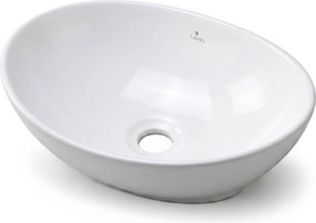 Keramické umyvadlo na desku OVALIS 41 cm lesklé bílé