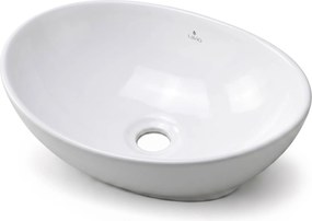 Keramické umyvadlo na desku OVALIS 41 cm lesklé bílé