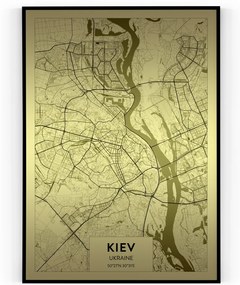 Plakát / Obraz Mapa Kiev Samolepící plátno A4 - 21 x 29,7 cm