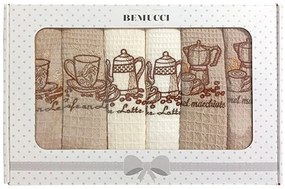Vesna | Set vaflových utěrek v krabičce 40x60 cm COFFEE 6 kusů
