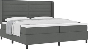 Postel s boxspringem s polštářem Tmavě šedá 200 x 200 cm textil 3341603
