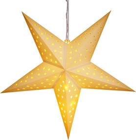 Papírová hvězda LED krémová Ø60cm 5 ramena