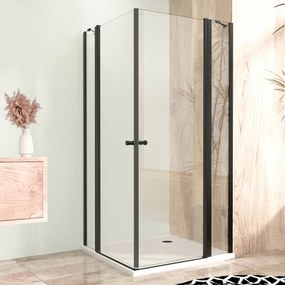 Sprchová zástěna 105x105, čtvercová, čirá, černá (90+20/90+20) - ALFA LINE DUE