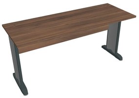 Stůl pracovní rovný 160 cm hl. 60 cm - Hobis Cross CE 1600 Dekor stolové desky: ořech, Dekor lamino podnože: ořech, Barva nohou: černá