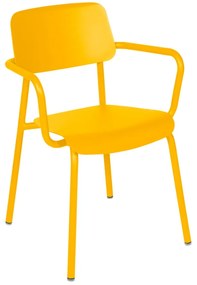 OnaDnes -20% Žlutá hliníková zahradní židle Fermob Studie s područkami