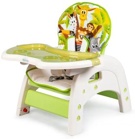 EcoToys Dětská jídelní židle 2v1 Animals zelená, C-211 GREEN