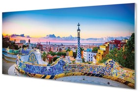 Obraz na skle Španělsko Panorama města 125x50 cm