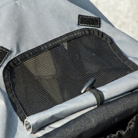 PawHut kočárek pro psy a jogger pro malé psy a kočky do 10 kg se 3 velkými gumovými koly, síťovanými okny a bezpečnostními pásy, Šedá