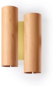 Nástěnné designové svítidlo Black Note Duplet  Nástěnné designové svítidlo Black Note Duplet Barva svítidla: Zlatá, Dekor: Přírodní třešňové dřevo