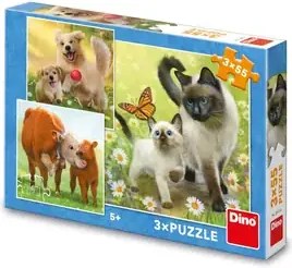 DINO Puzzle Rodinka / 3x55 dílků / od 5 let