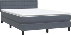 Box spring postel s matrací tmavě šedá 160x210 cm samet 3316600