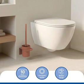 Hnědá plastová WC štětka bez vrtání Turbo-loc Lizan – Wenko