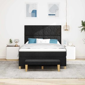 Postel s boxspringem s polštářem Černá 190 x 140 cm textil 3344375