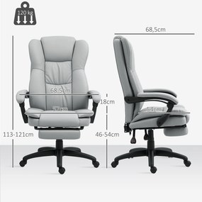 Kancelářská židle Vinsetto s masážní funkcí, ergonomická kancelářská židle s funkcí polohování, výškově nastavitelná manažerská židle s funkcí otáčen…