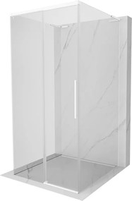 Mexen Rox-3SL, 3-stěnný výsuvný sprchový kout 110 x 110 cm, 8mm čiré sklo, bílý profil, 8C2L-110-110-20-00-3S