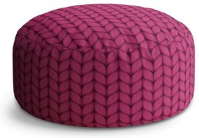 Taburet Circle pletení ve fuchsiové barvě, růžová