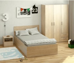 Postel 120x200 s kovovým roštem a úložným prostorem, dub sonoma, DOLI Kondela 0000398686